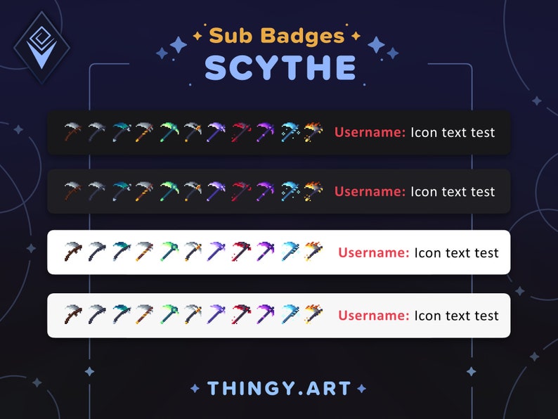Scythe Stream Badges for Twitch / Youtube / Discord || Bit Badges || Sub Badges || Loyalty ...