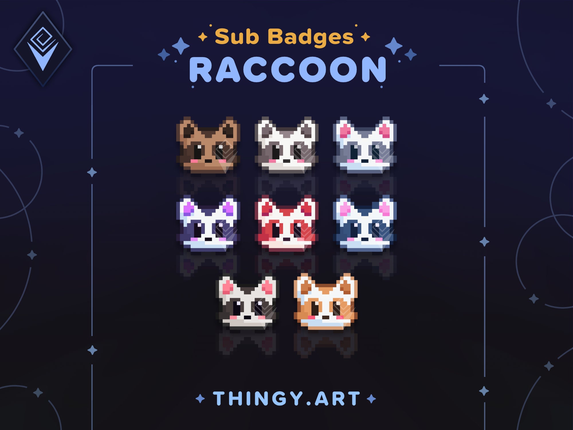 Raccoon Stream Badges for Twitch / Youtube / Discord || Bit Badges ...