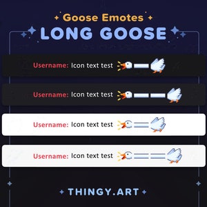 Long Goose Emotes for Twitch / Youtube / Discord || Custom Twitch ...