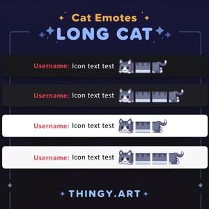 Grey Long Cat Emotes for Twitch / Youtube / Discord || Custom Twitch ...