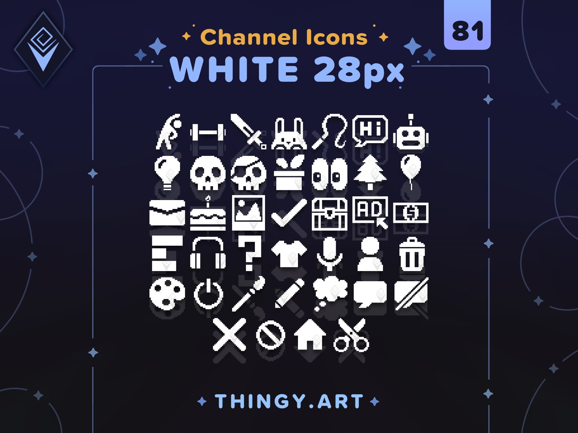 81 Twitch Channel Point Icons 28px || Twitch Graphics - Etsy
