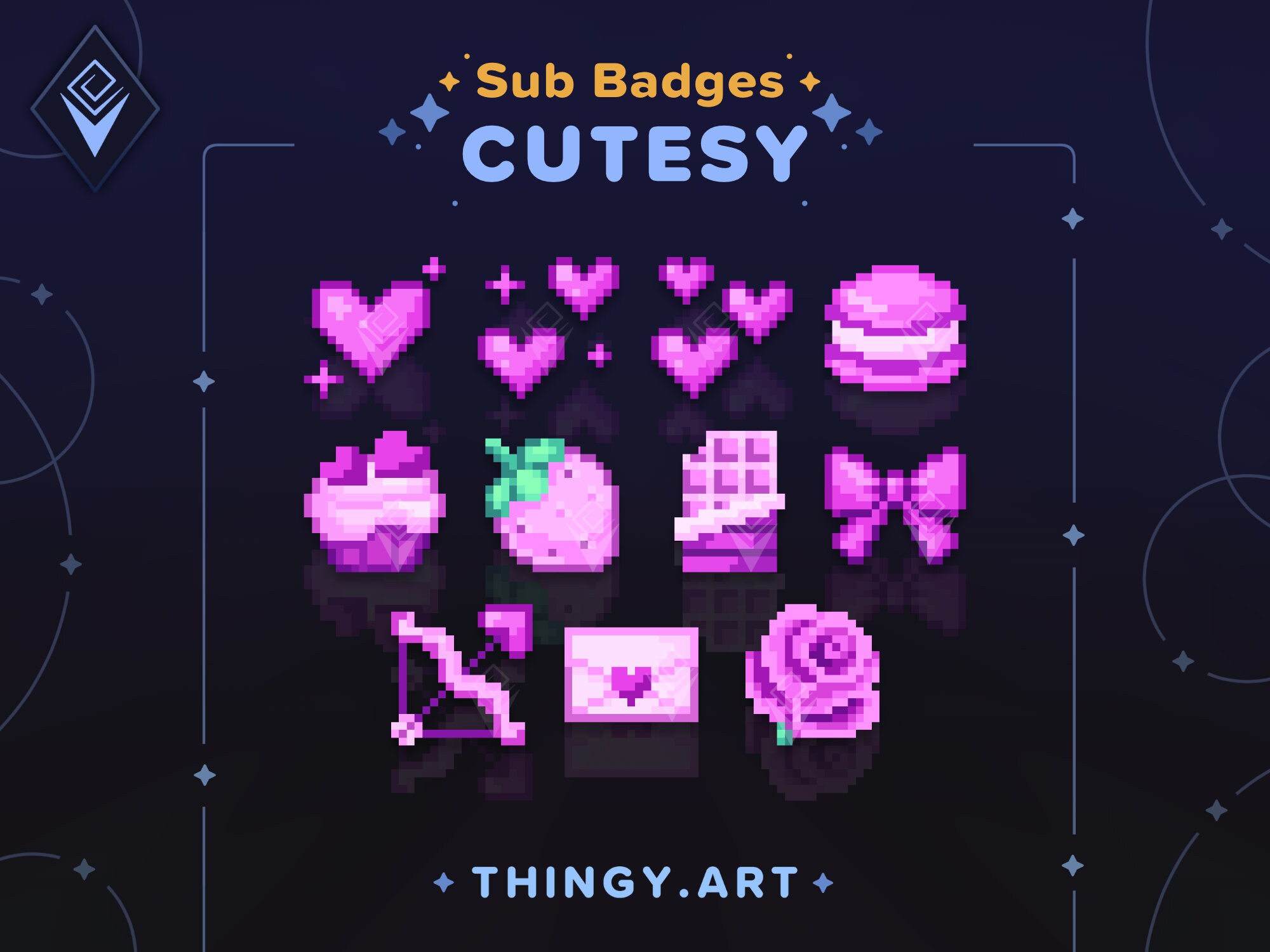 Cutesy Stream Badges for Twitch / Youtube / Discord Bit - Etsy