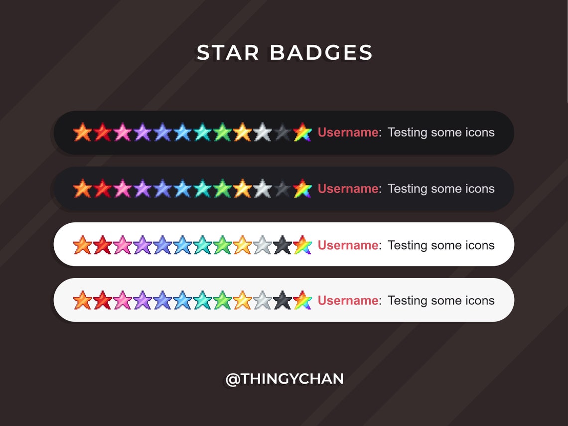 Star Stream Badges for Twitch / Youtube / Discord Bit - Etsy