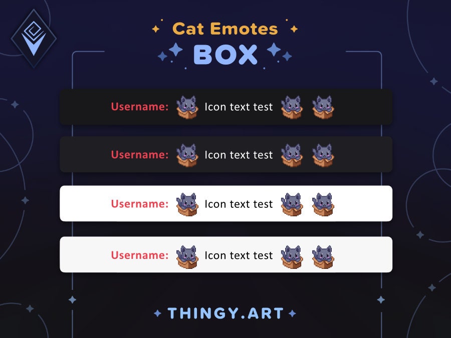 Black Box Cat Emote for Twitch / Youtube / Discord || Custom Twitch ...