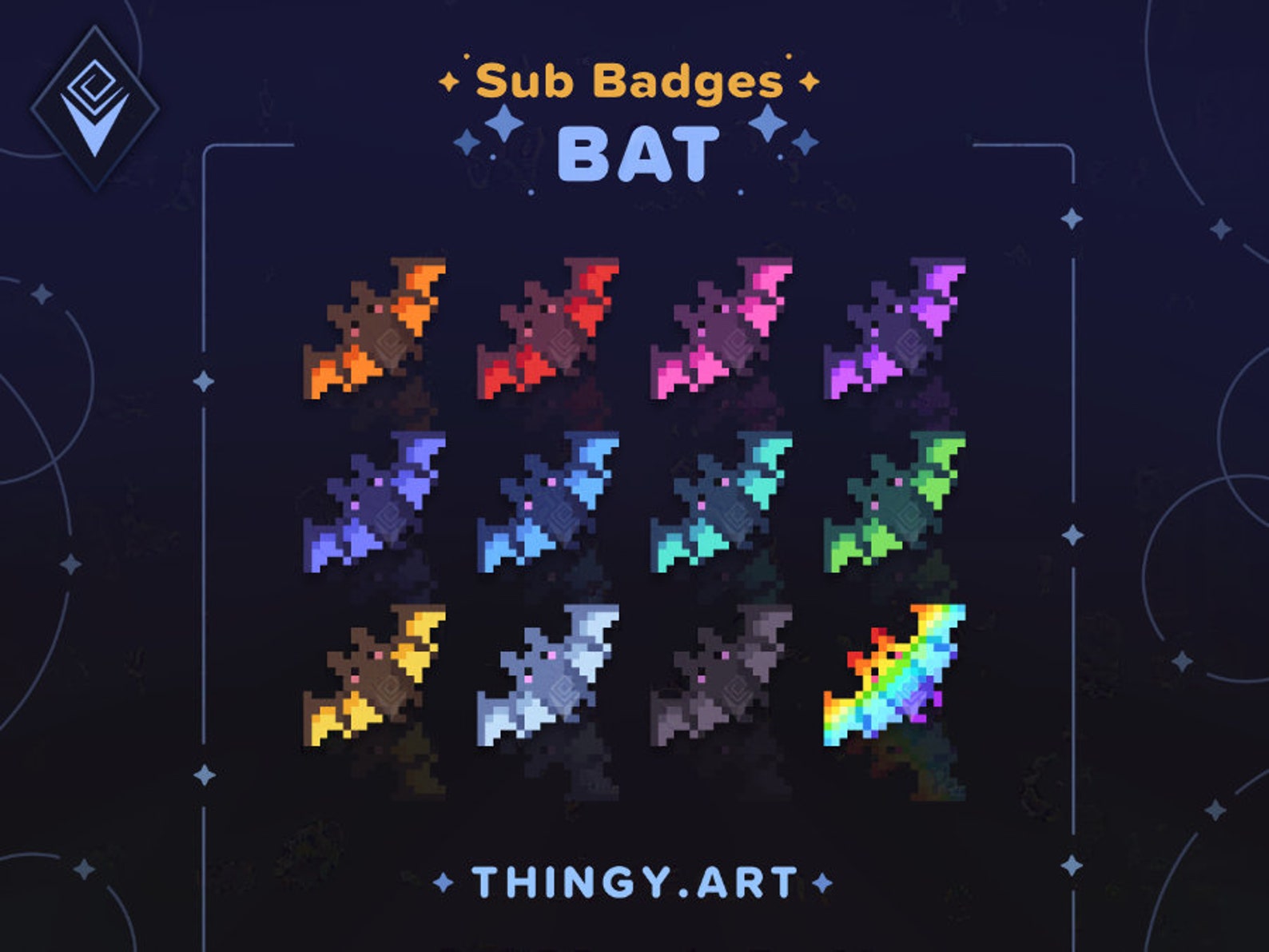 Bat Stream Badges for Twitch / Youtube / Discord || Bit Badges || Sub ...