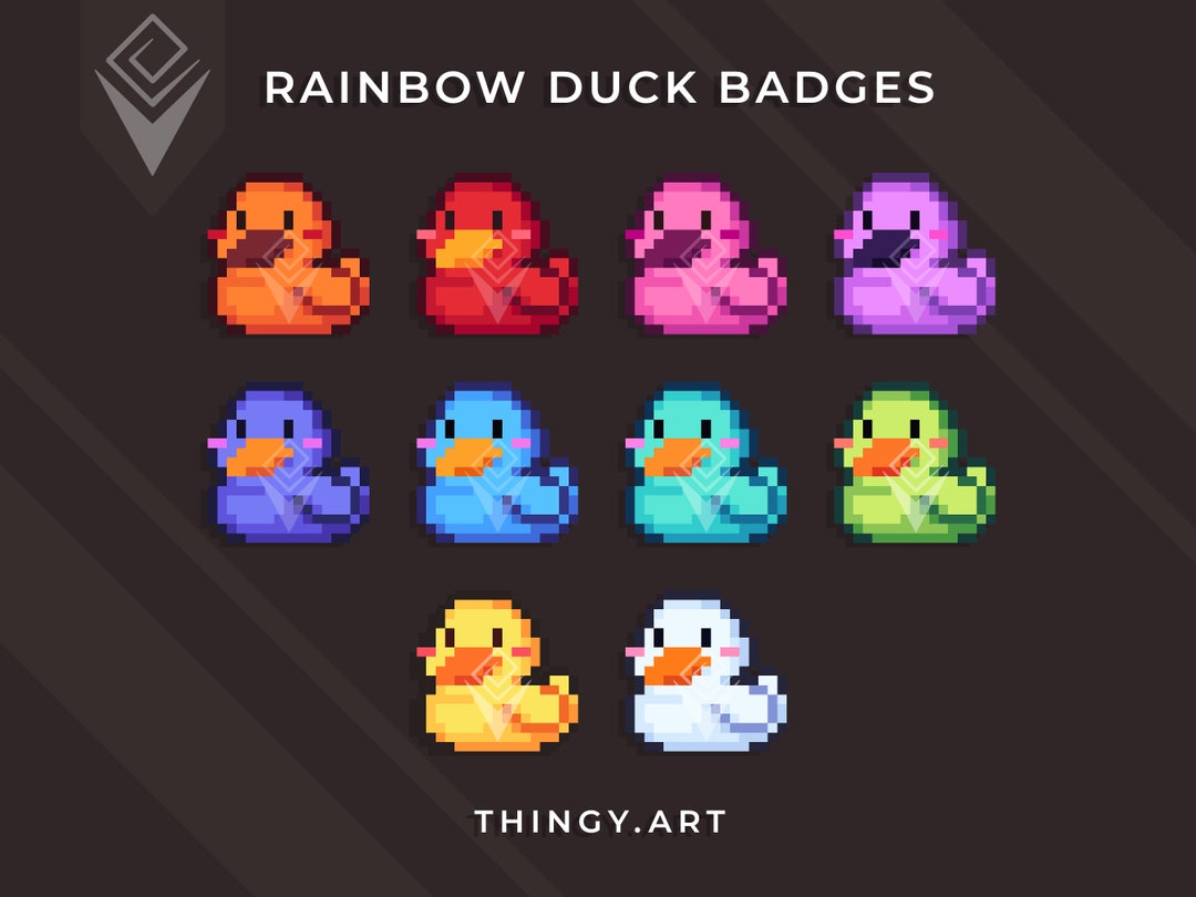 Rainbow Duck Stream Badges for Twitch / Youtube / Discord - Etsy
