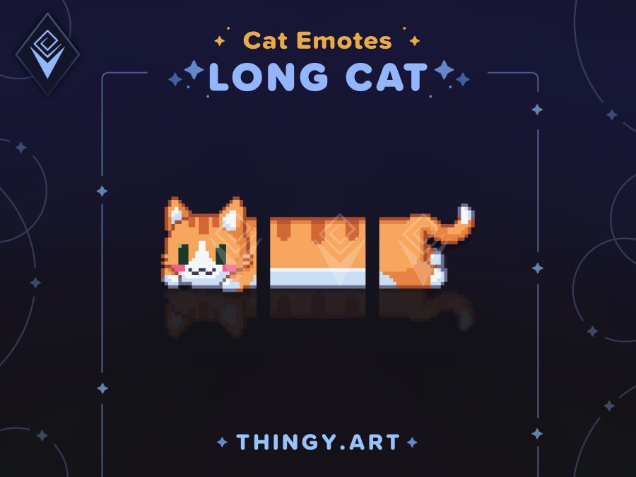 Orange Long Cat Emotes for Twitch / Youtube / Discord Custom Twitch ...