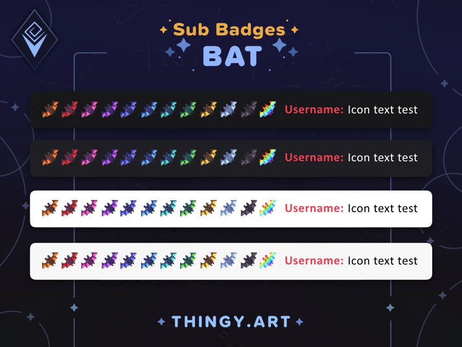 Bat Stream Badges for Twitch / Youtube / Discord || Bit Badges || Sub ...