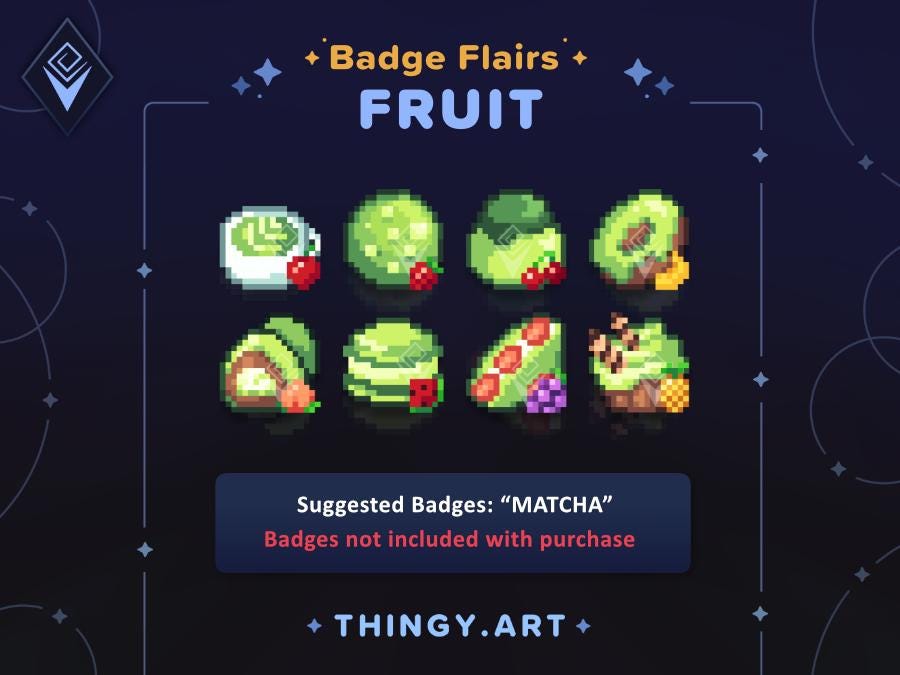 Fruit Flairs Twitch Badge Flairs || Twitch Sub Badges || Twitch Sub ...