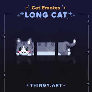Grey Long Cat Emotes for Twitch / Youtube / Discord || Custom Twitch ...
