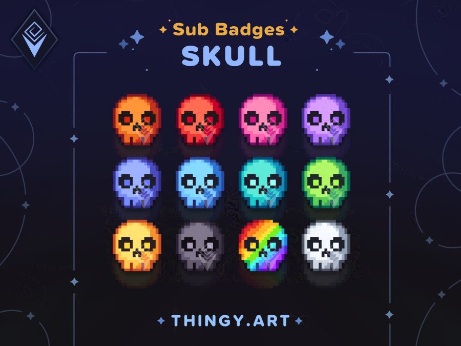 Skull Stream Badges for Twitch / Youtube / Discord Bit Badges Sub ...