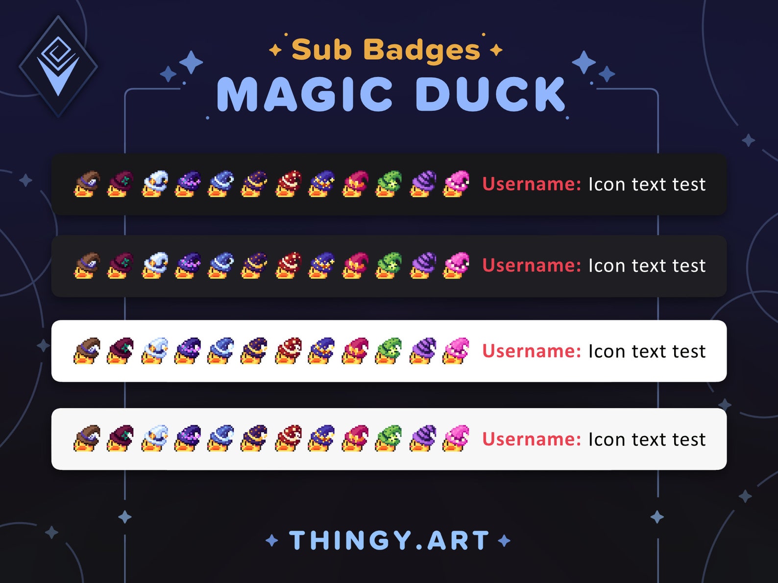 Magic Duck Badges Stream Badges for Twitch / Youtube / Discord || Bit ...