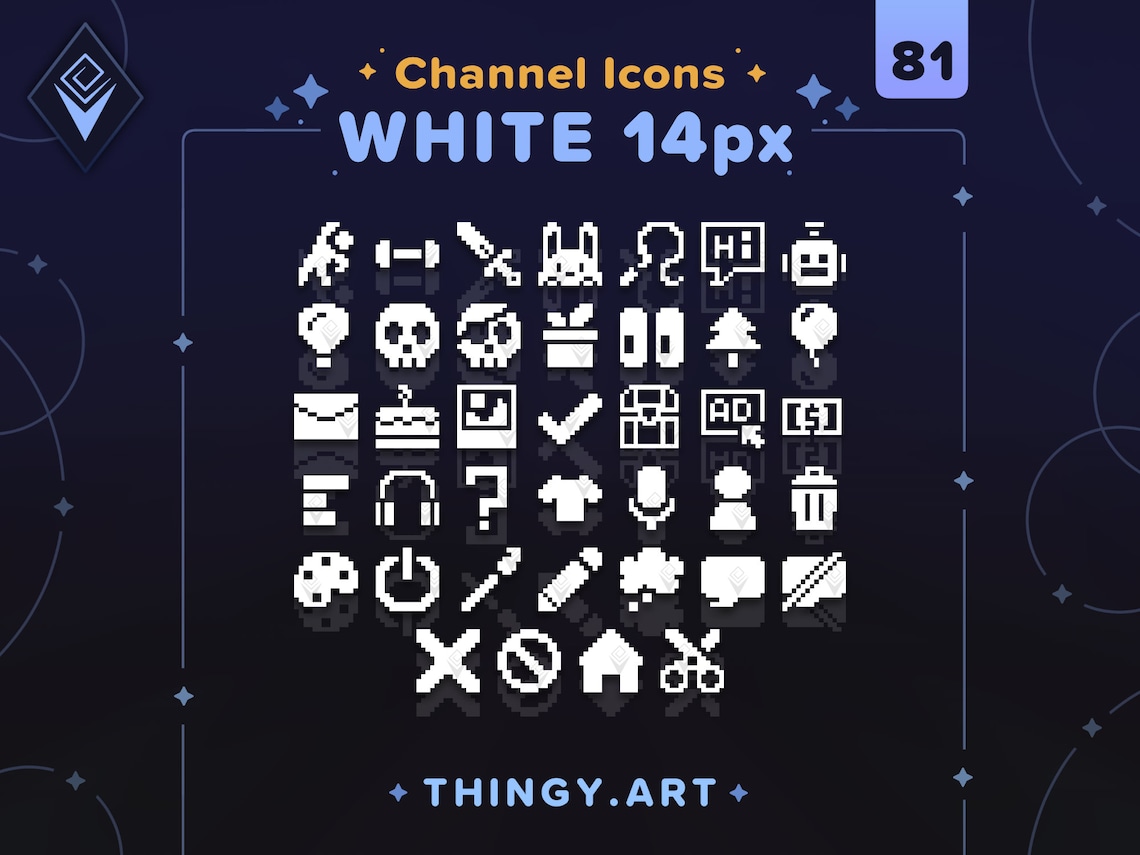 81 Twitch Channel Point Icons 14px || Twitch Graphics - Etsy