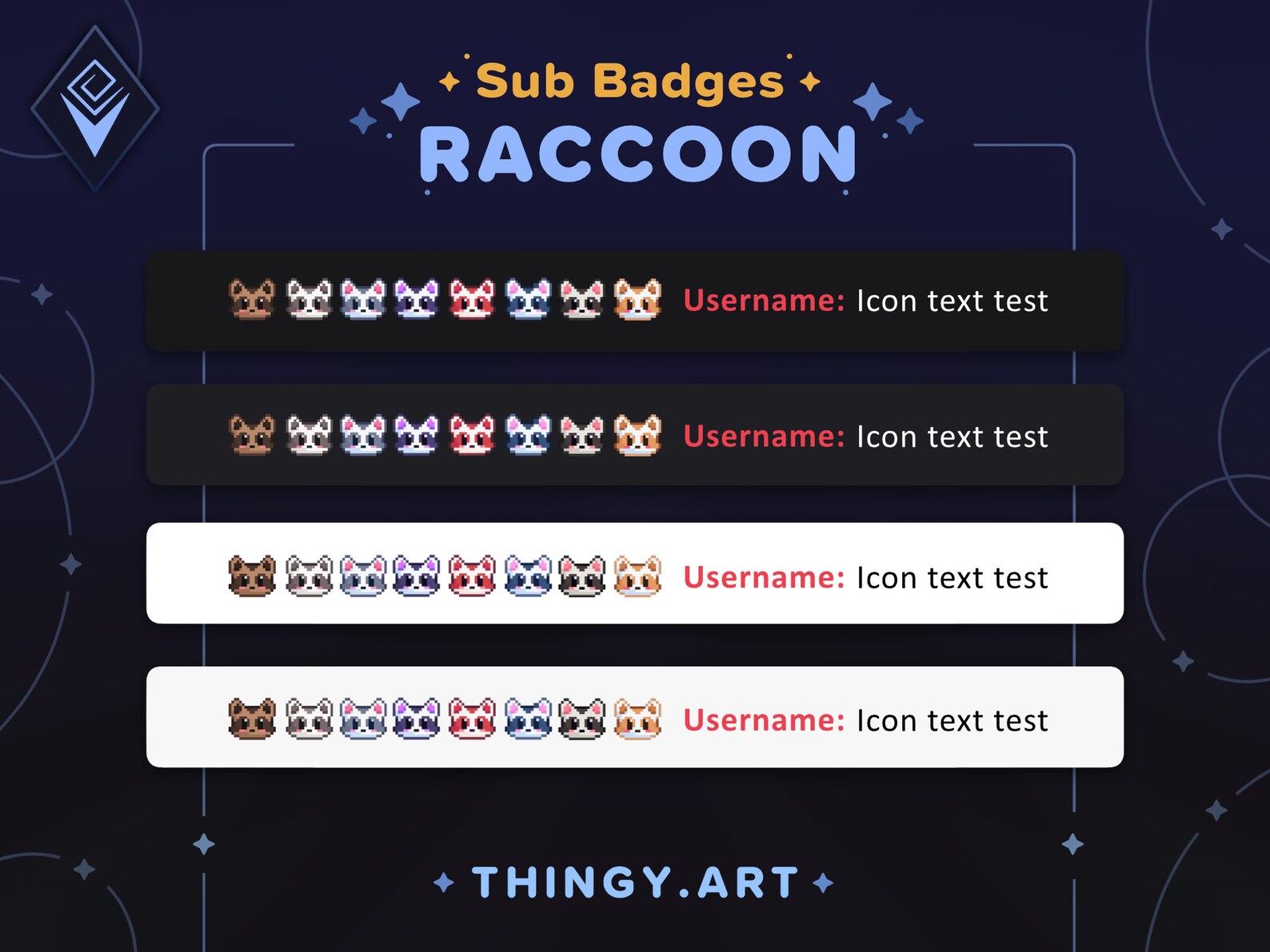 Raccoon Stream Badges for Twitch / Youtube / Discord || Bit Badges ...