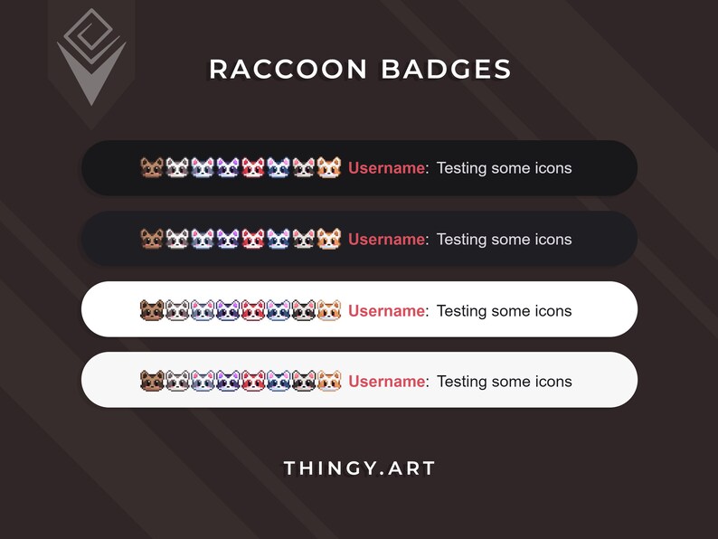 Raccoon Stream Badges for Twitch / Youtube / Discord Bit - Etsy