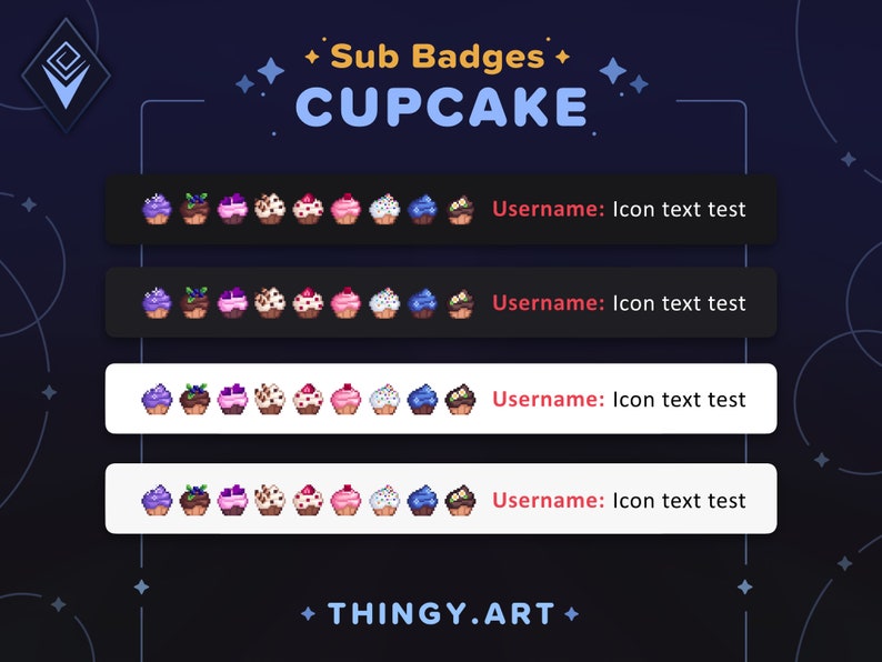 Cupcake Stream Badges for Twitch / Youtube / Discord || Bit Badges ...