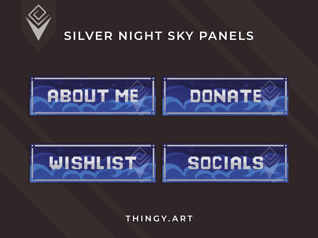 Silver Night Sky Panels Pack Twitch Graphics Twitch - Etsy