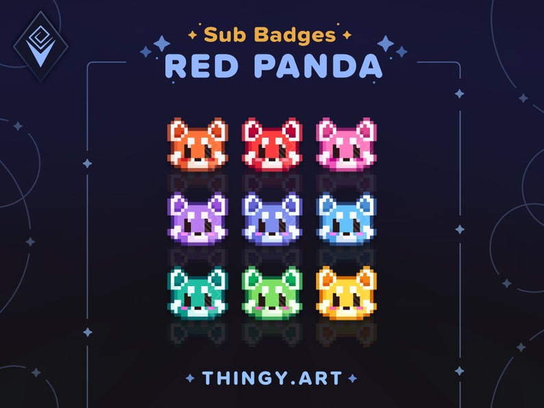 Red Panda Stream Badges for Twitch / Youtube / Discord || Bit Badges ...