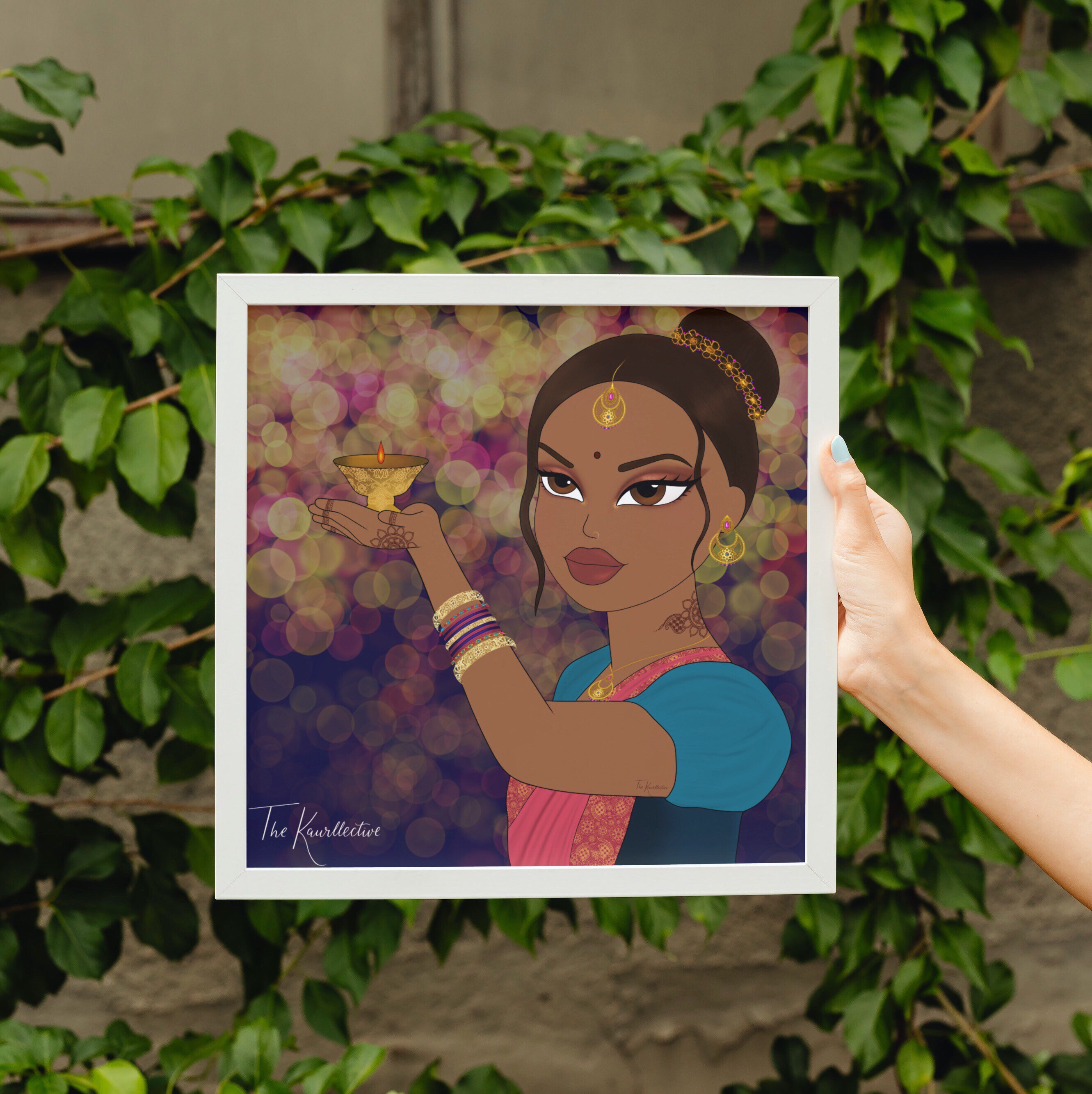 Diwali Diva Print Desi Art Print Indian Wall Decor Diwali Candle ...