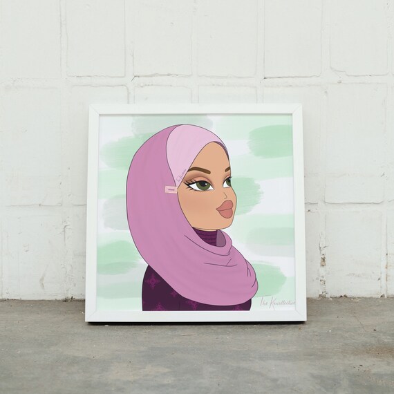 Hijabi Baddie Print Desi Art Print Hijabi Doll Indian - Etsy