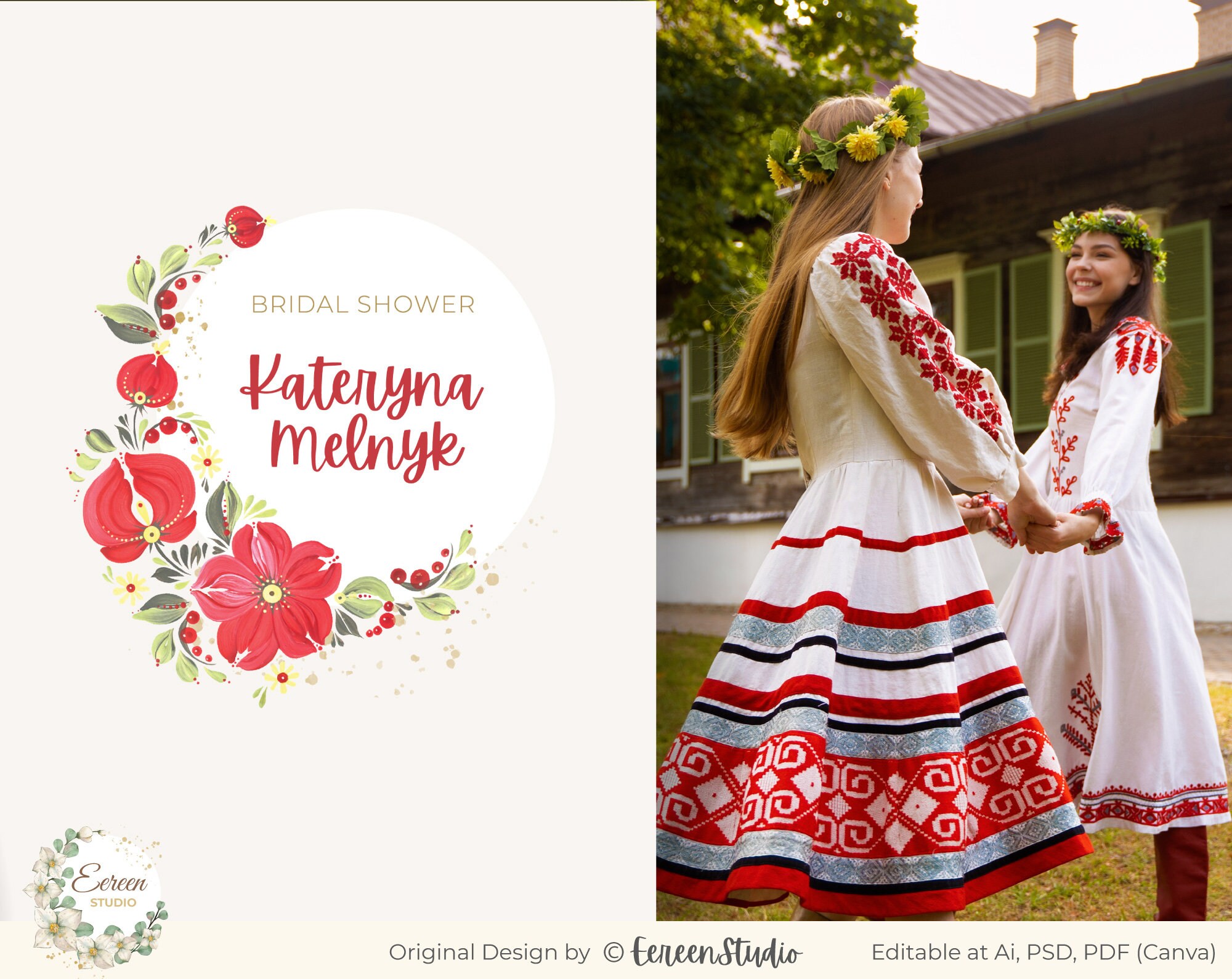 Editable Template Kateryna Printable, Bridal Shower Invitation With ...