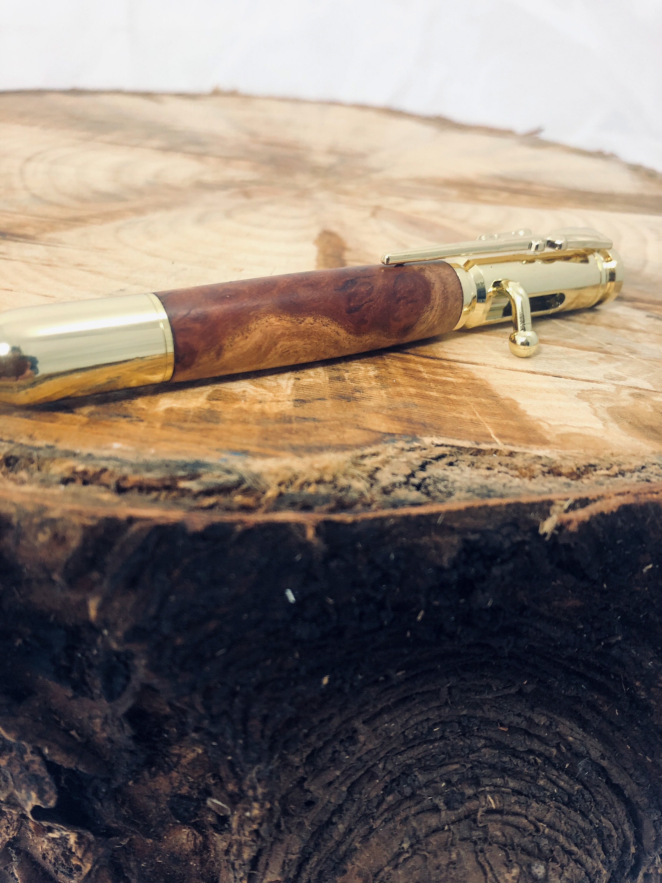 Australian Made Ballpoint Bolt Action Pen Handcrafted From Mallee Burl ...