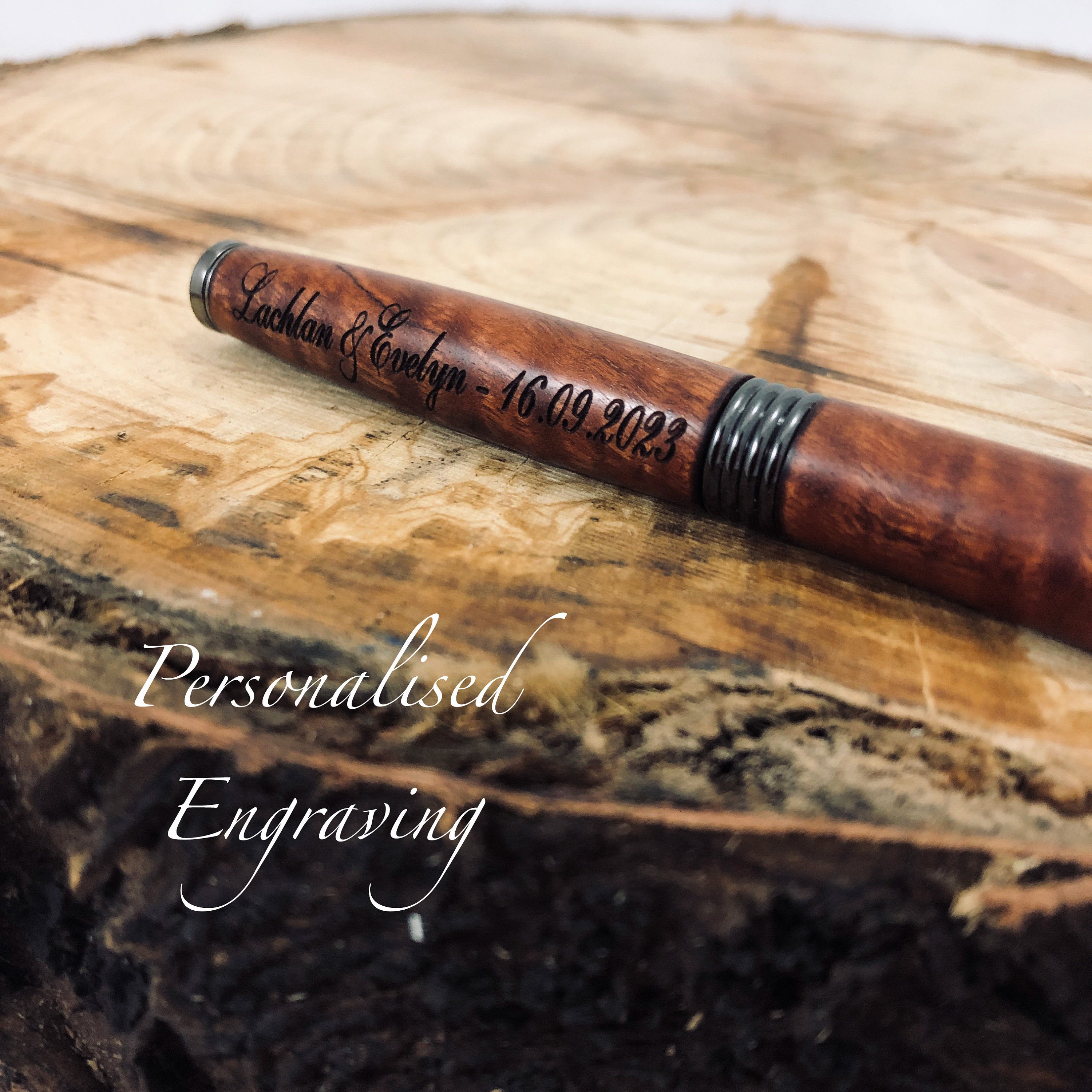 Rare Curly Jarrah Handcrafted Into a Balpoint Pen. Handmade for a ...