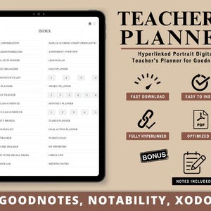 Teacher Digital Planner for Goodnotes, Academic Planner, Lesson Planner ...