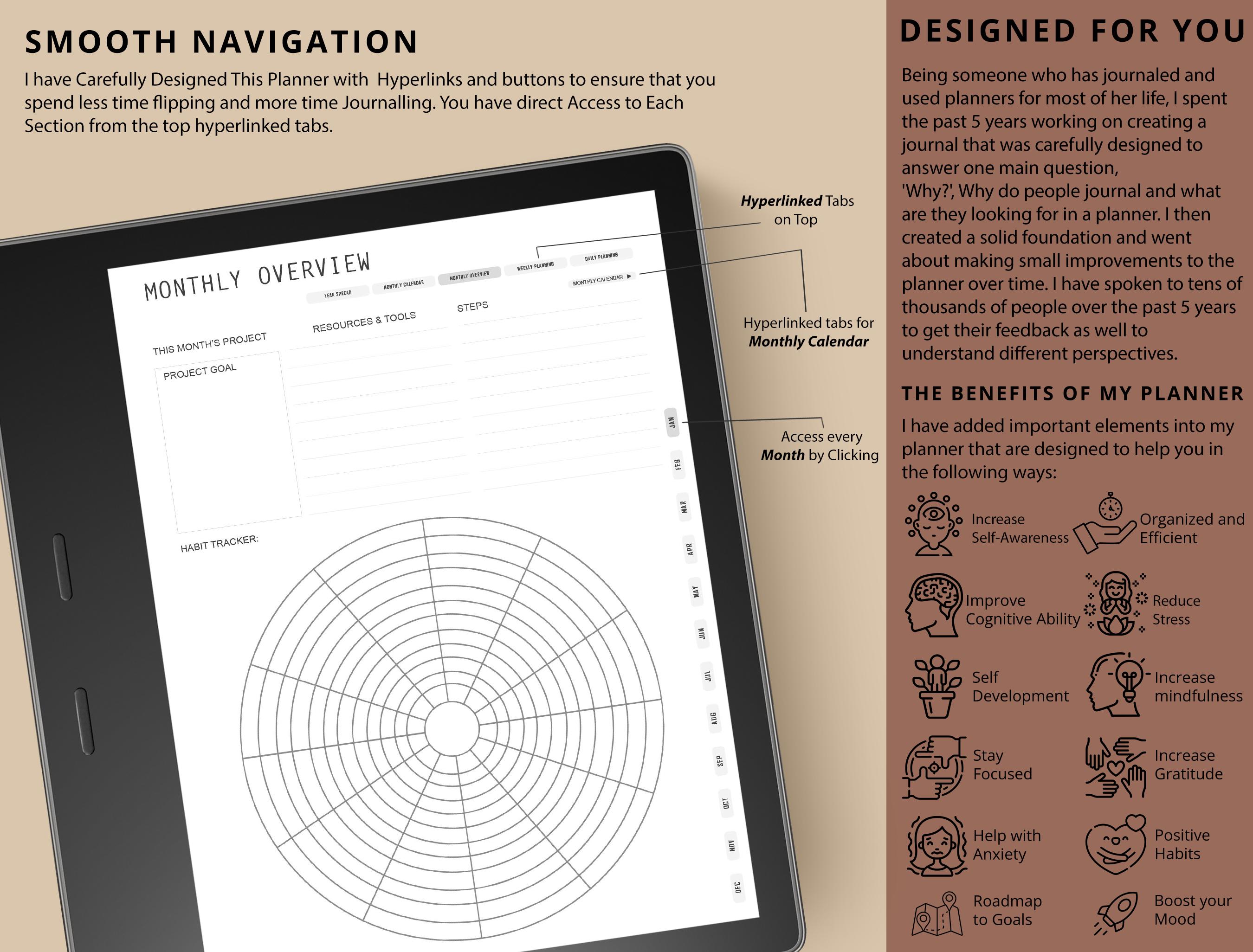 Kindle Scribe Undated Digital Planner Templates, Kindle Scribe ...