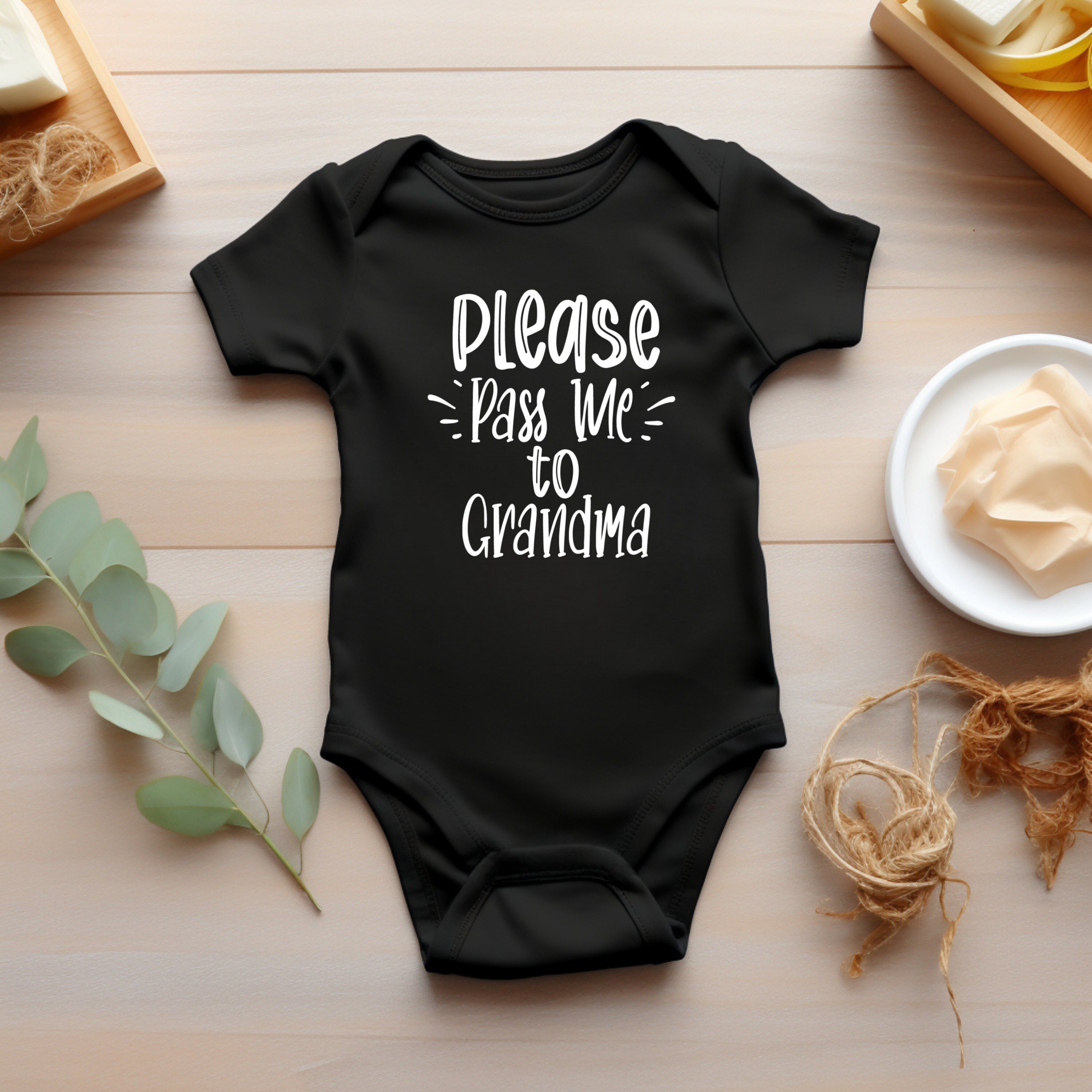 Please Pass Me to Grandma Bodysuit, Custom Baby Bodysuit, Baby Shower ...