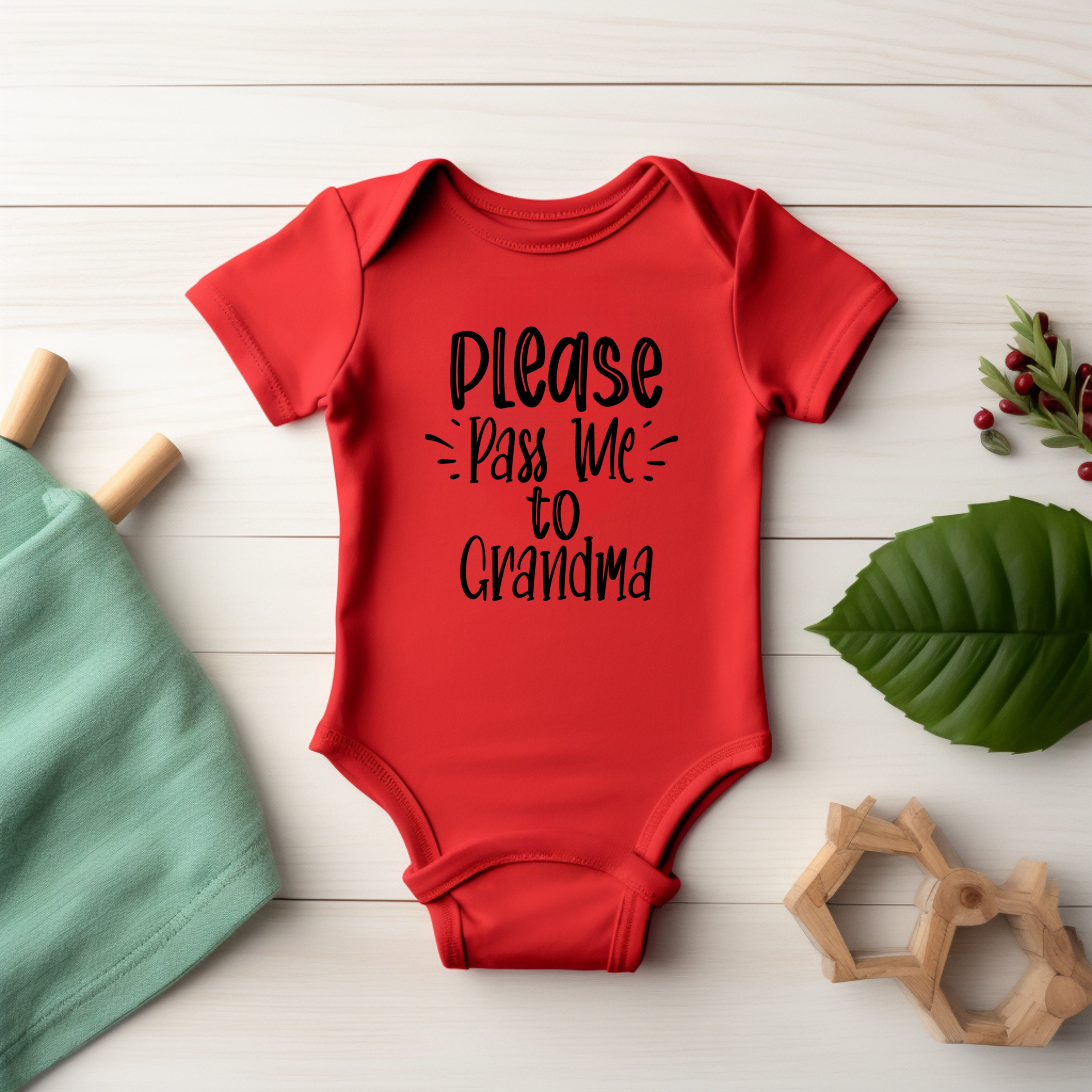 Please Pass Me to Grandma Bodysuit, Custom Baby Bodysuit, Baby Shower ...