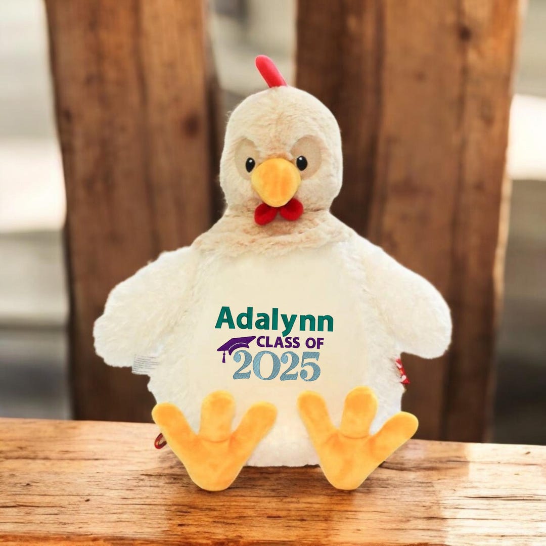 Personalized Chicken Stuffed Animal, Personalized Graduation Gift ...