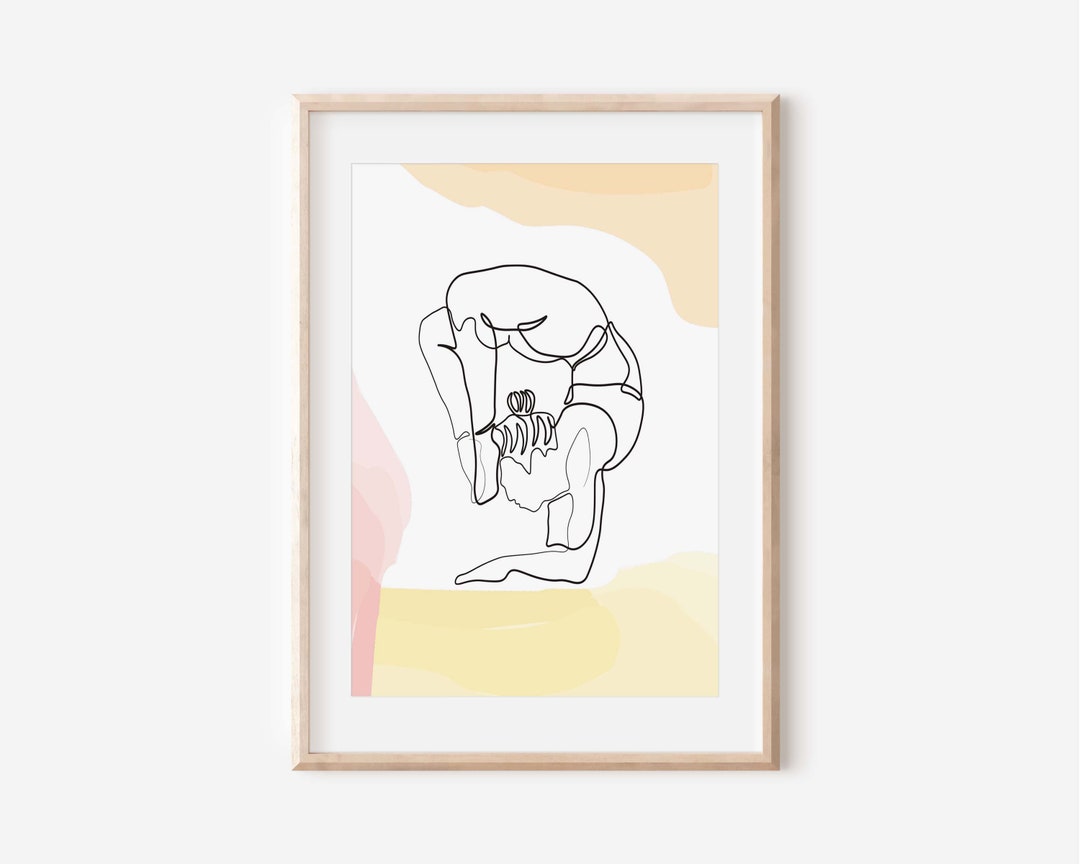 Yoga Asana Poster, Optional With Poster Strip, Lineart Yoga, Yoga ...