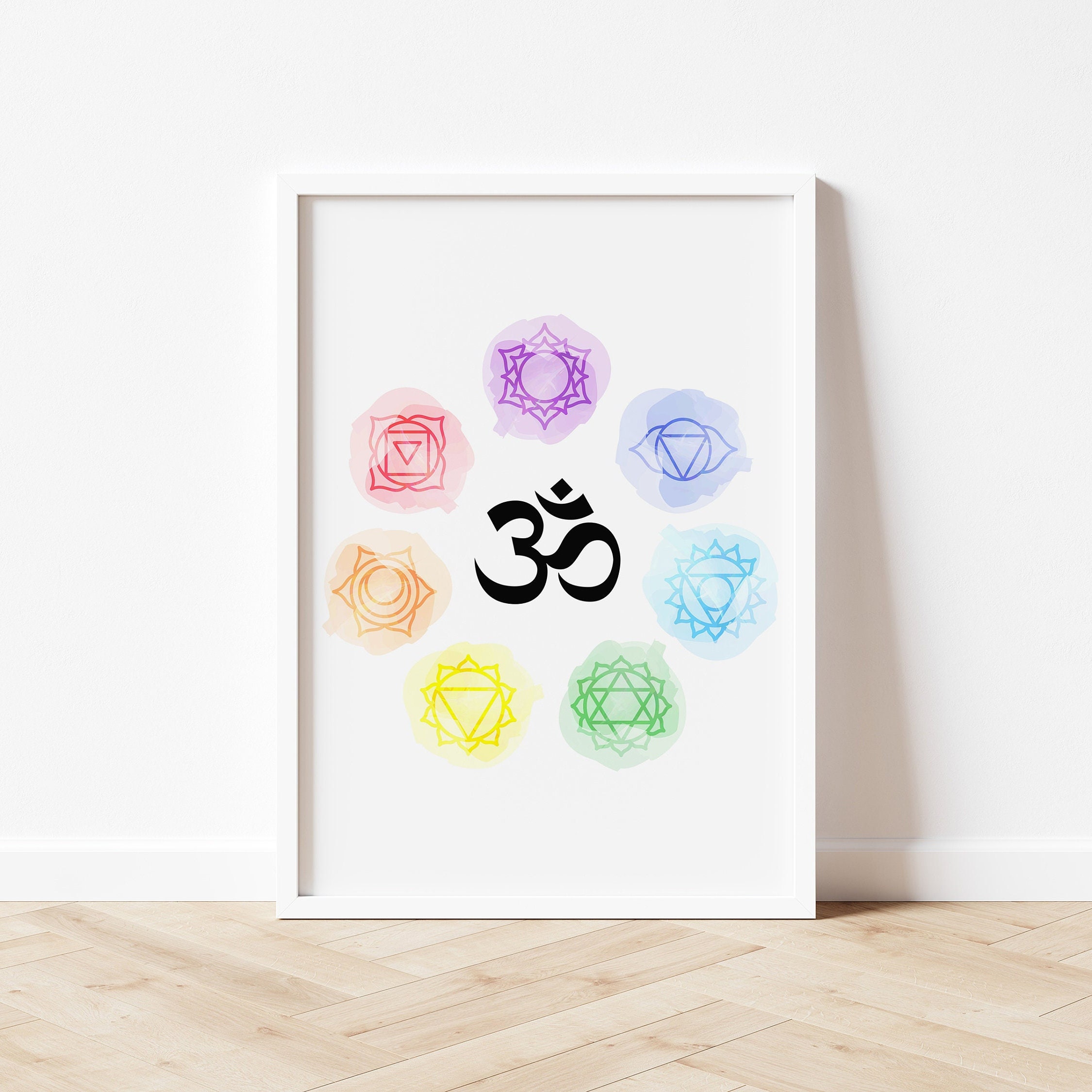 Om Chakra Yoga Poster, Chakra Symbols, Om Symbol, Seven Chakras, Chakra ...