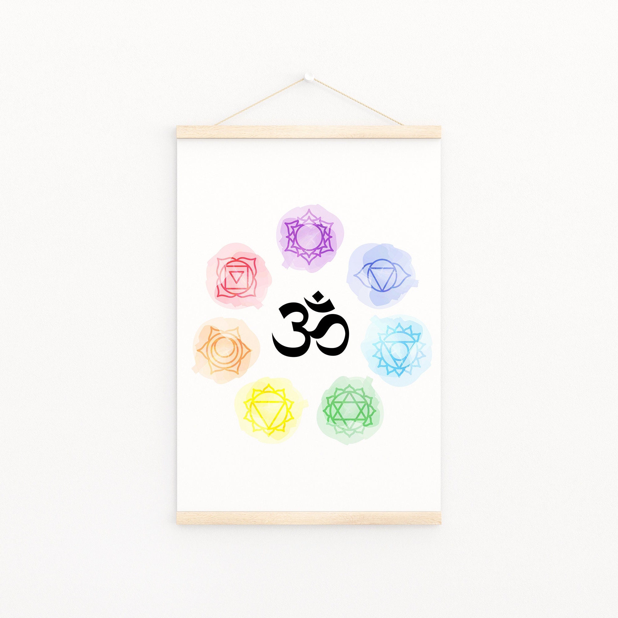 Om Chakra Yoga Poster, Chakra Symbols, Om Symbol, Seven Chakras, Chakra ...