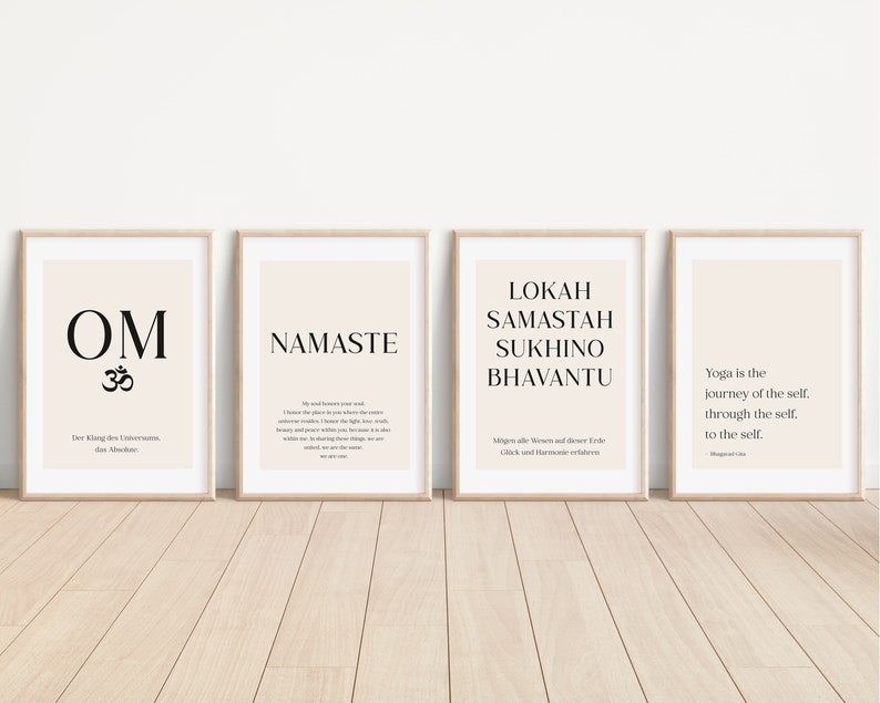 Yoga Poster Set Mantra Poster Poster Om Lokah Samastah - Etsy