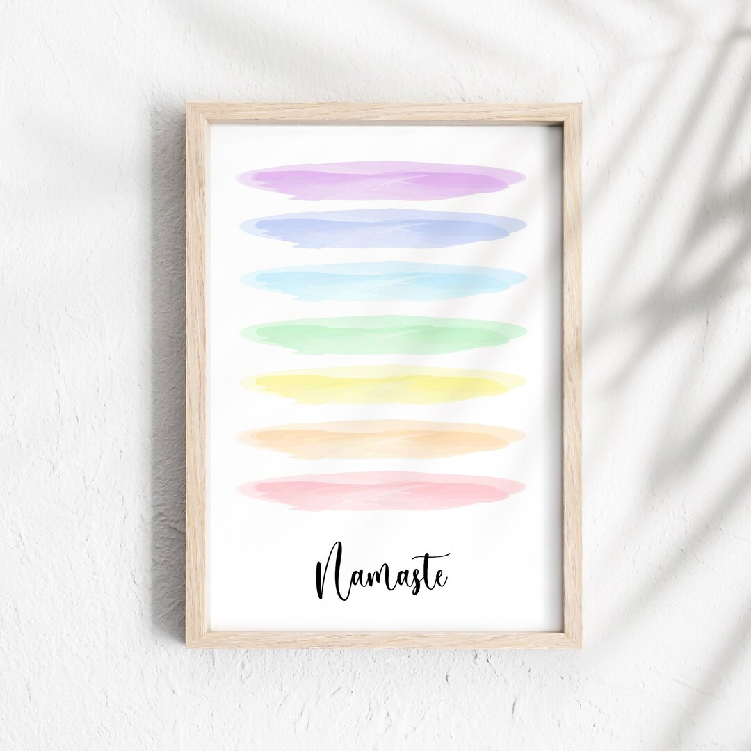 Namaste Poster, Chakra Poster, Yoga Poster, Chakra Symbols, Seven ...