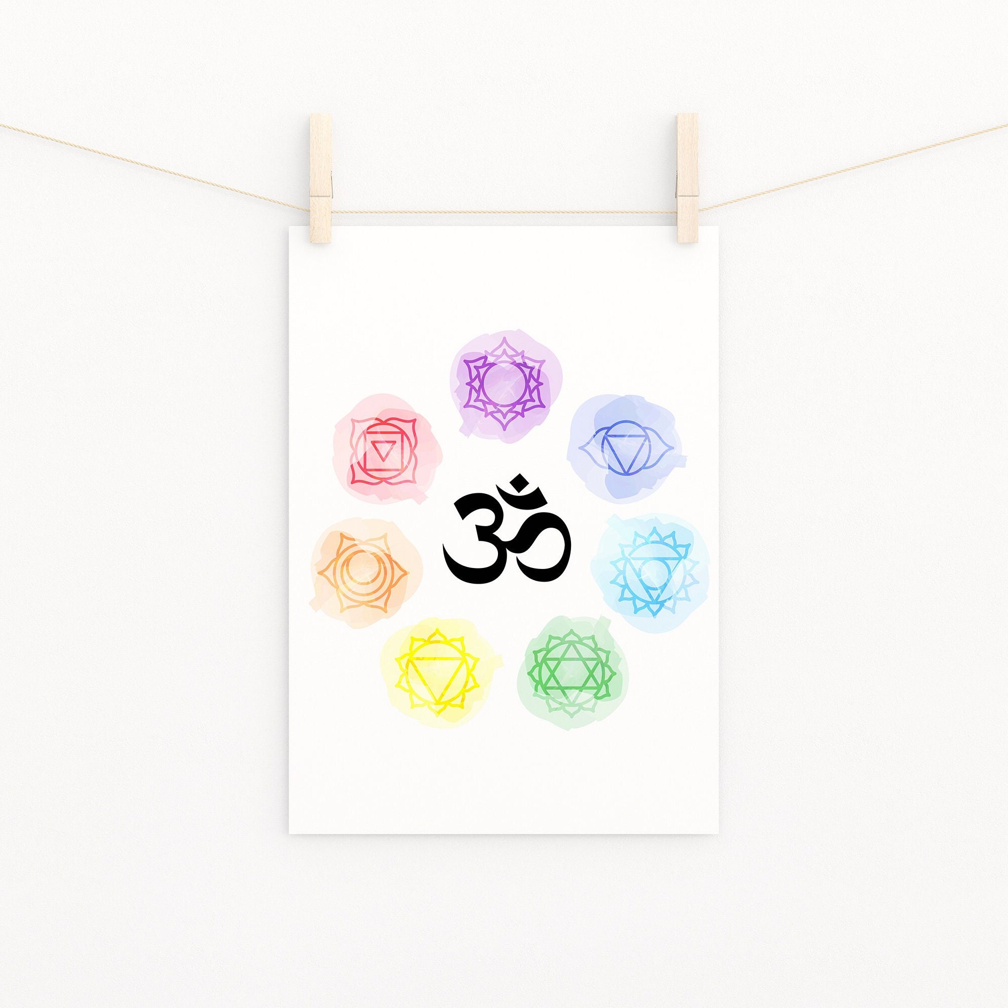 Om Chakra Yoga Poster, Chakra Symbols, Om Symbol, Seven Chakras, Chakra ...