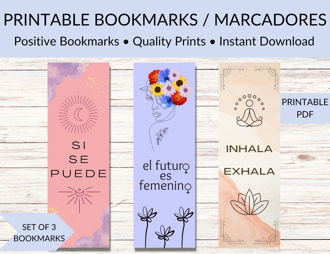 Positive Affirmation Bookmarks | Marcadores En Espanol | Set of 3 | Si ...