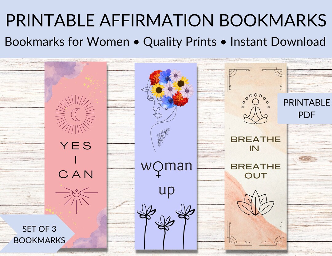 Printable Bookmarks | Bookmarks Gift for Women - Etsy