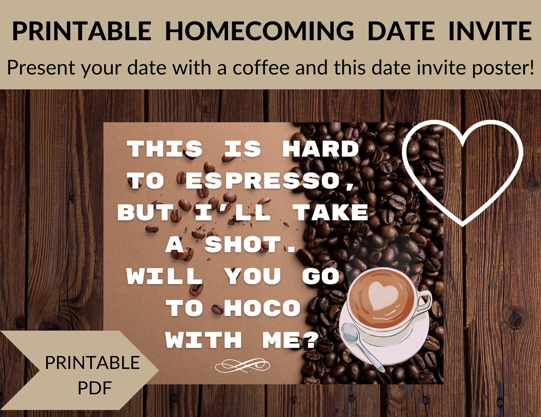 Homecoming Invite Idea || PRINTABLE Homecoming Proposal Poster - Etsy