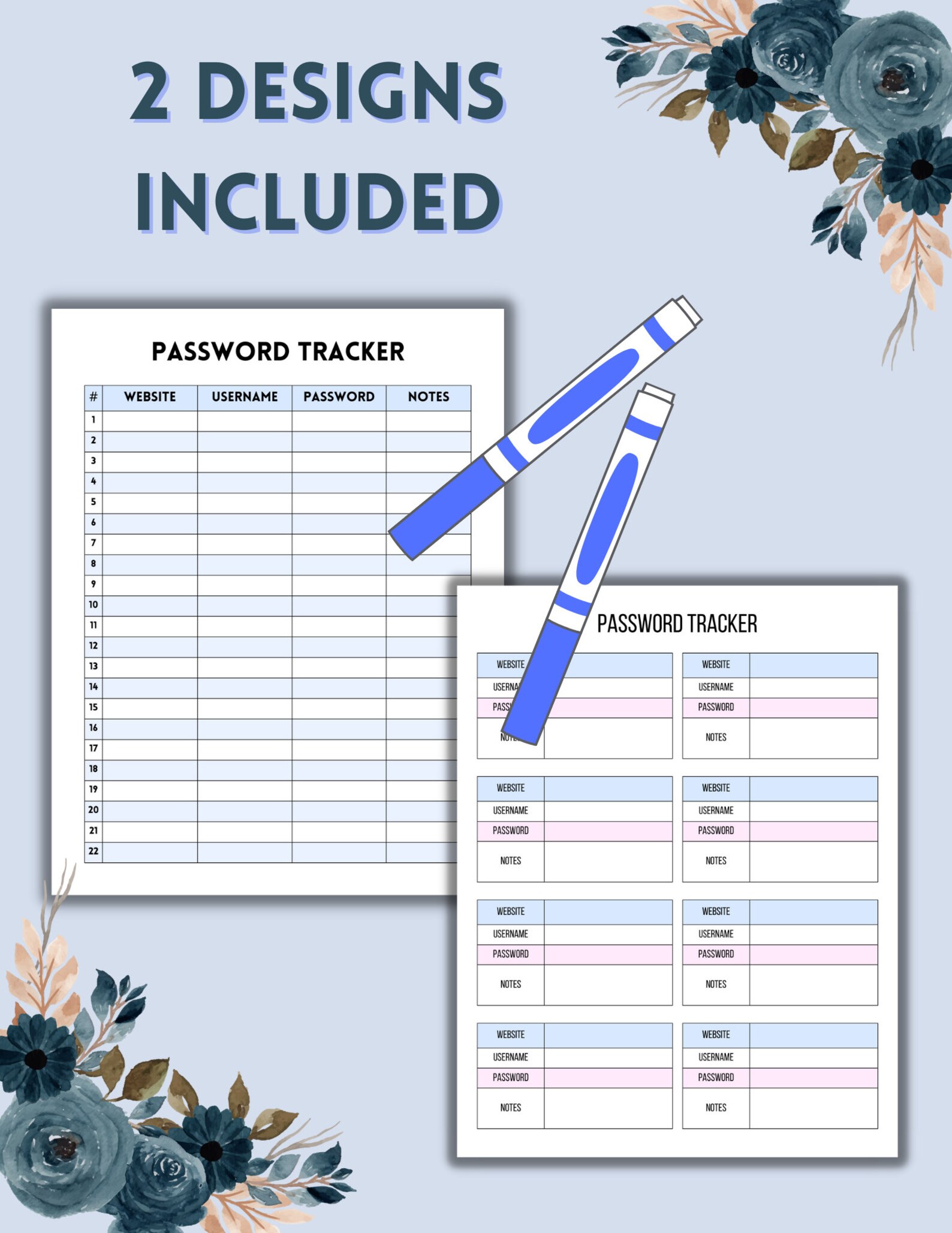 Password Tracker | Password Log | Printable - Etsy