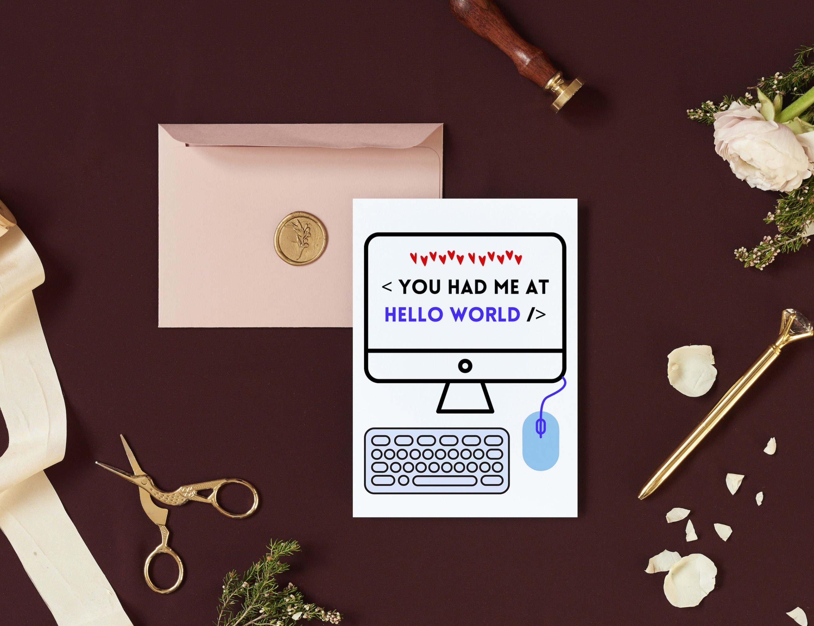 Funny Valentine Card for Computer Geek | Nerdy Card for Programmer ...