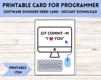 Funny Valentine Card for Computer Geek | Nerdy Card for Programmer | Printable - Etsy