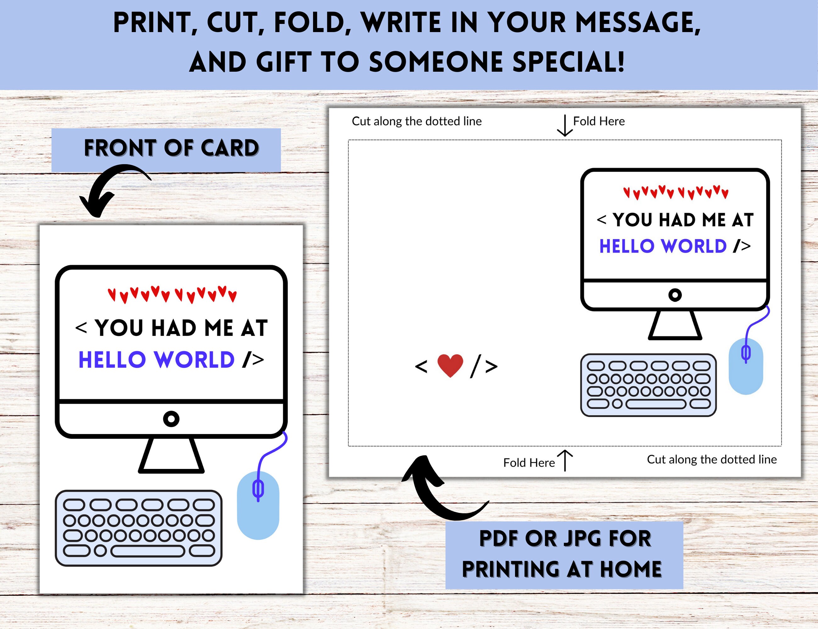 Funny Valentine Card for Computer Geek | Nerdy Card for Programmer ...