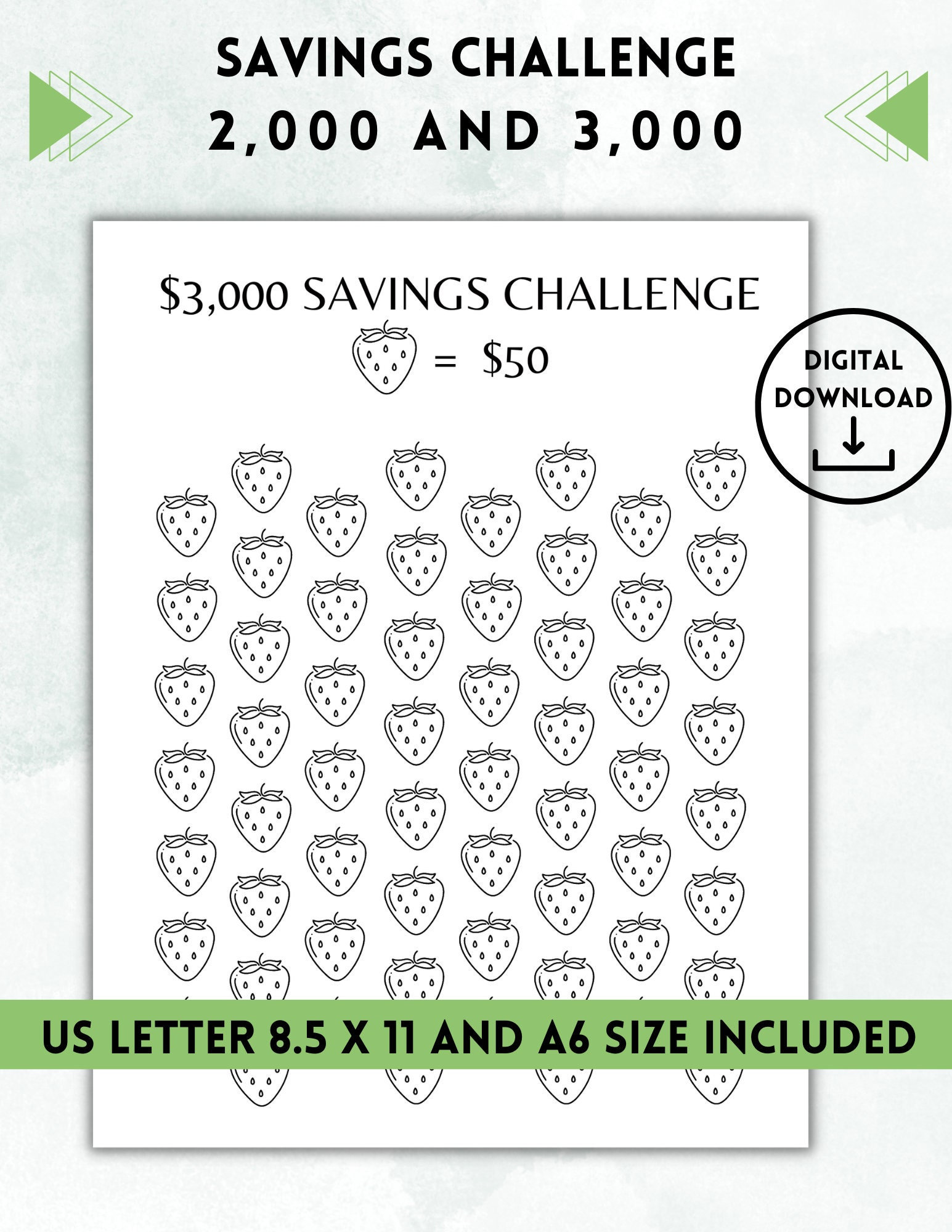 2k and 3k Savings Challenge | 2,000 and 3,000 Savings Tracker | Money ...