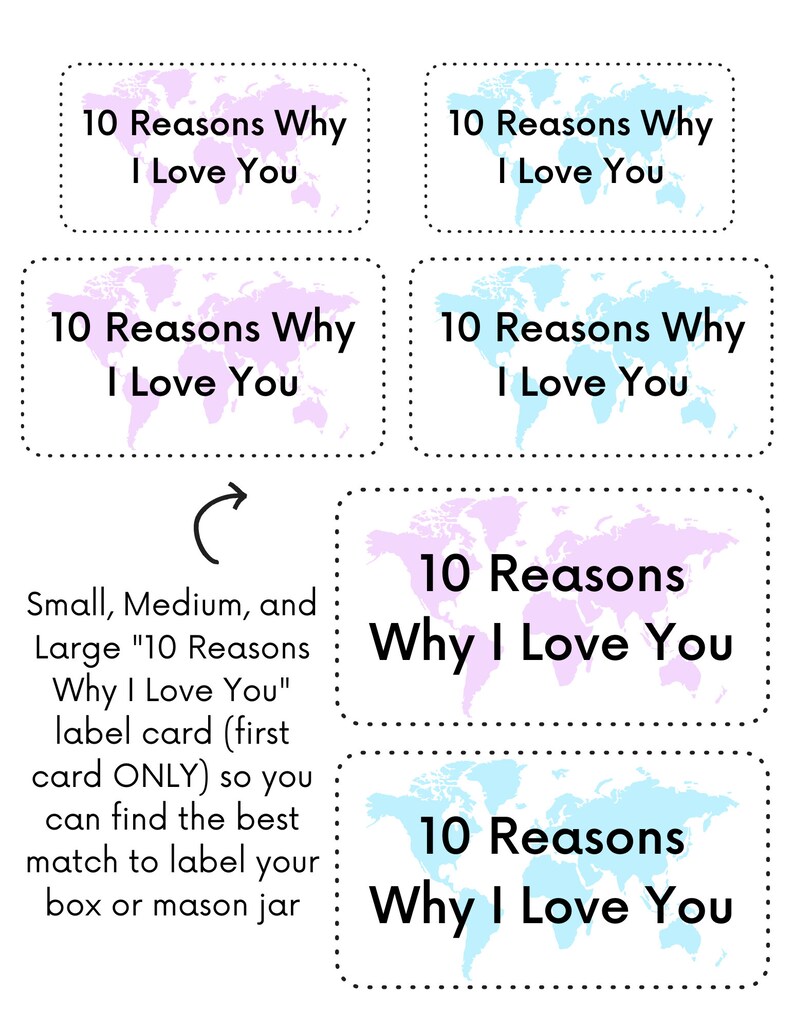Reasons Why I Love You | PRINTABLE - Etsy