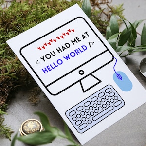 Funny Valentine Card for Computer Geek | Nerdy Card for Programmer ...