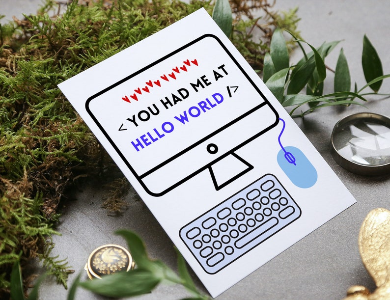 Funny Valentine Card for Computer Geek | Nerdy Card for Programmer ...