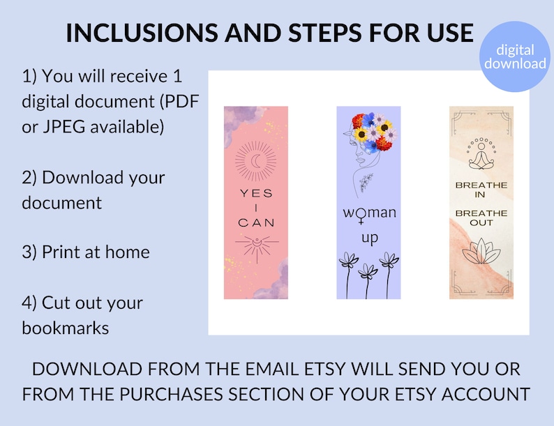 Printable Bookmarks | Bookmarks Gift for Women - Etsy